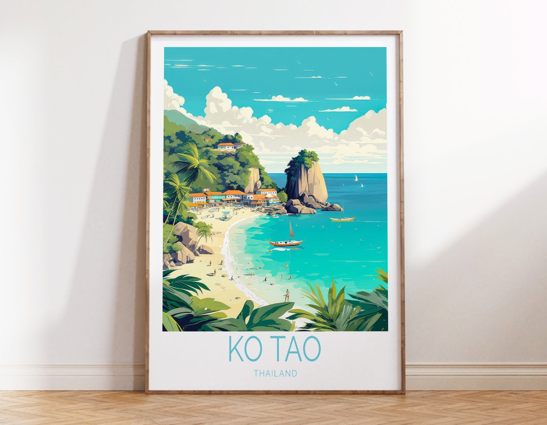 Ko Tao Travel Poster, Ko Tao Thailand Poster, Ko Tao Wall Art, Ko Tao ...