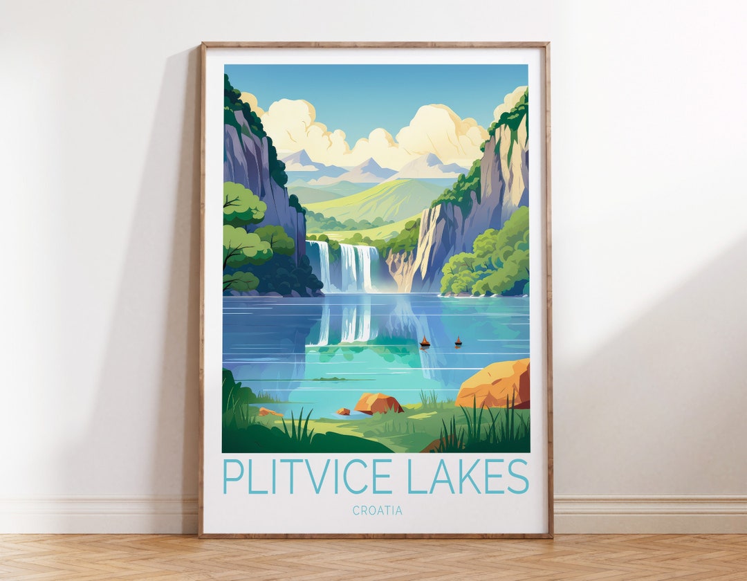 Plitvice Lakes Croatia Travel Poster, Plitvice Lakes Croatia Poster ...
