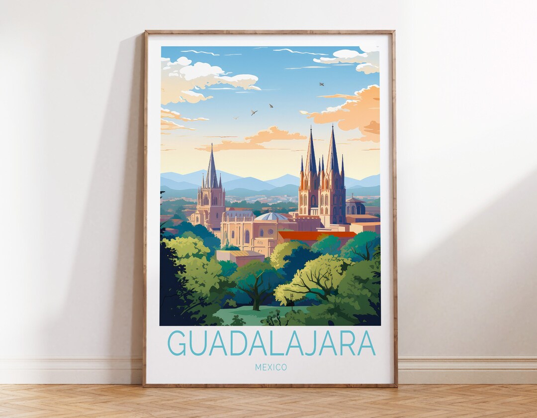 Guadalajara Custom Travel Poster, Mexico Guadalajara Travel Print ...