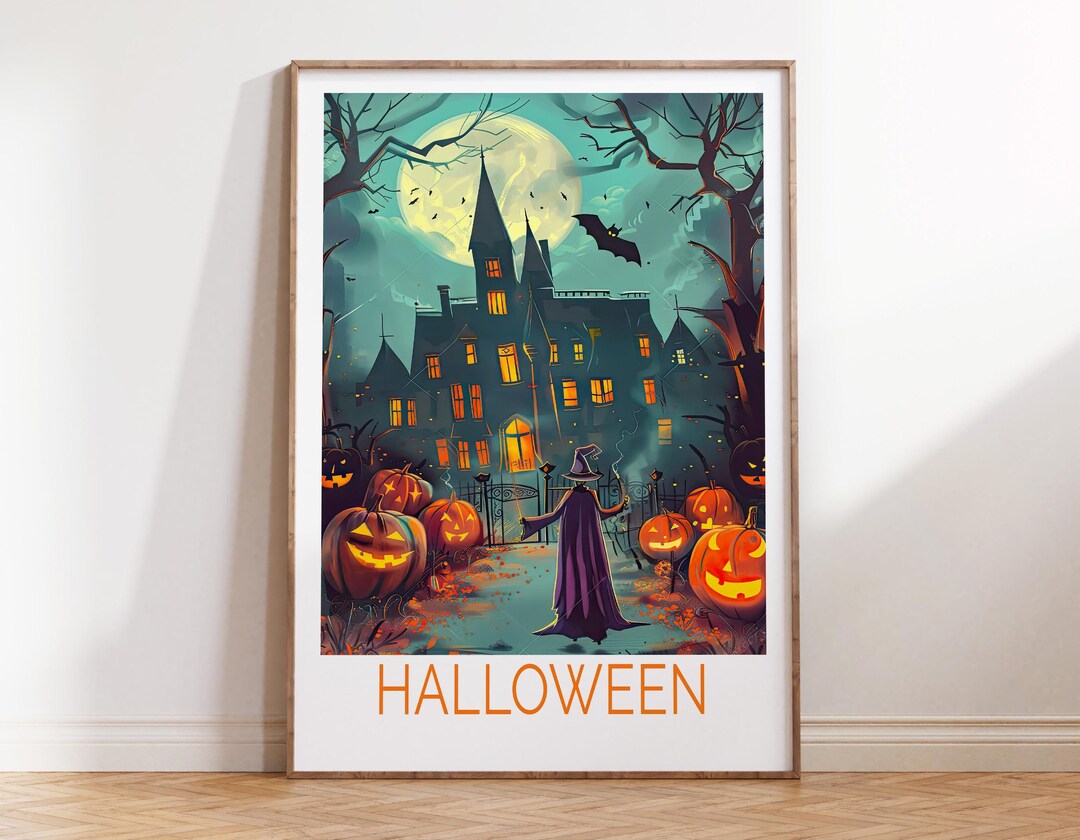 Halloween Poster, Halloween Wall Art, Halloween Art Print, Home Decor ...