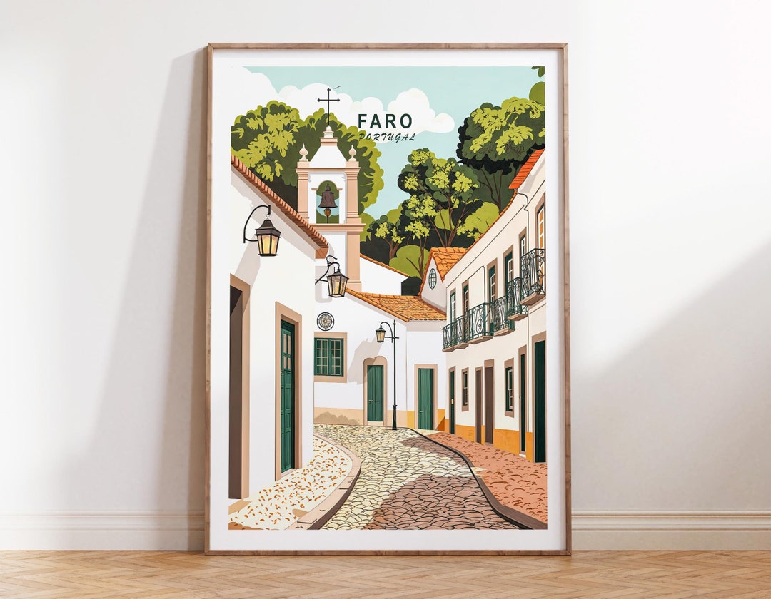 Faro Custom Travel Poster, Faro Portugal Print, Portugal Travel Wall ...