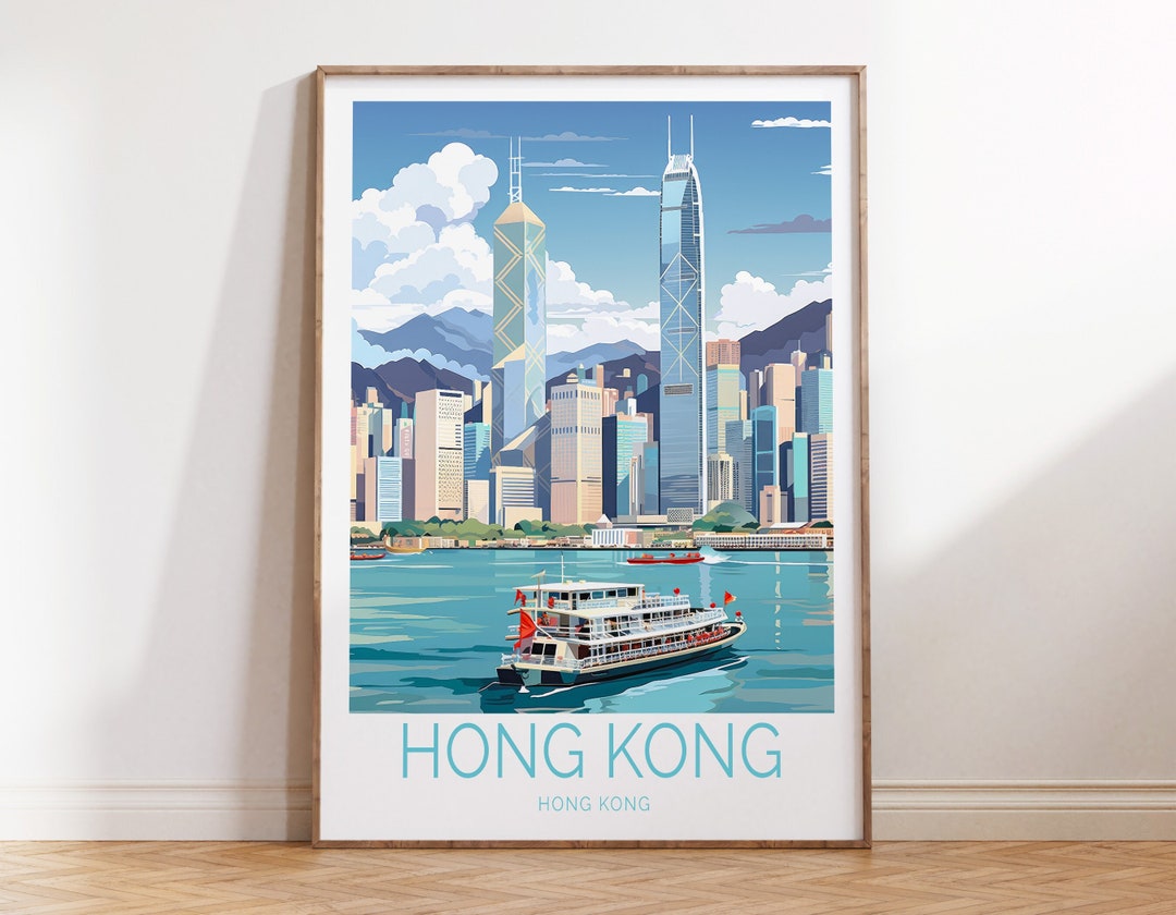 Hong Kong Travel Poster Hong Kong Poster, Hong Kong Travel Wall Art ...