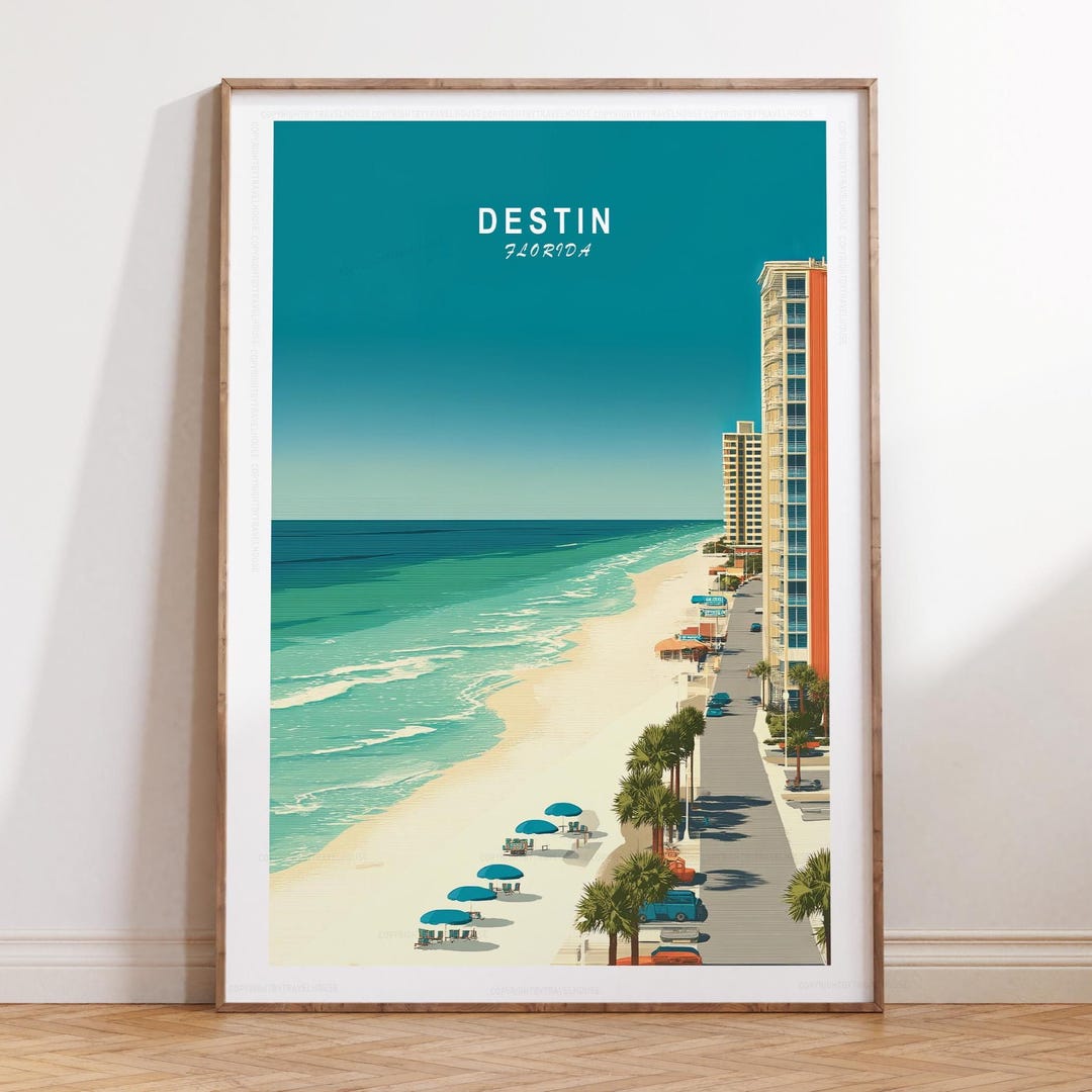 Destin Wall Art Print, Florida Travel Poster, Destin Florida Travel ...