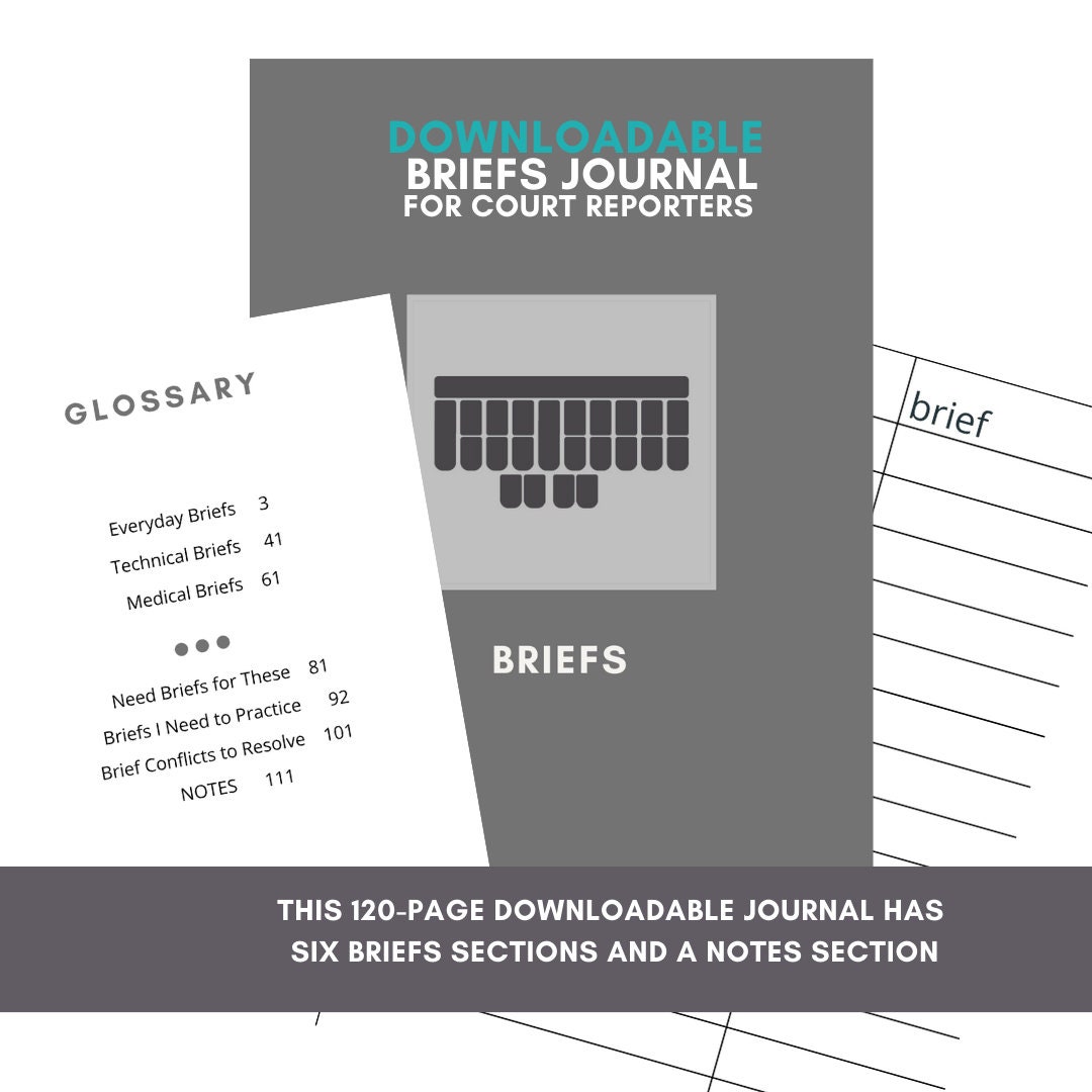 Court Reporter Briefs Journal Digital Download. 120 Pages. You Can ...