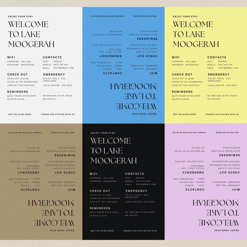 Airbnb Welcome Sign, Editable Canva Template, Printable Short Term ...