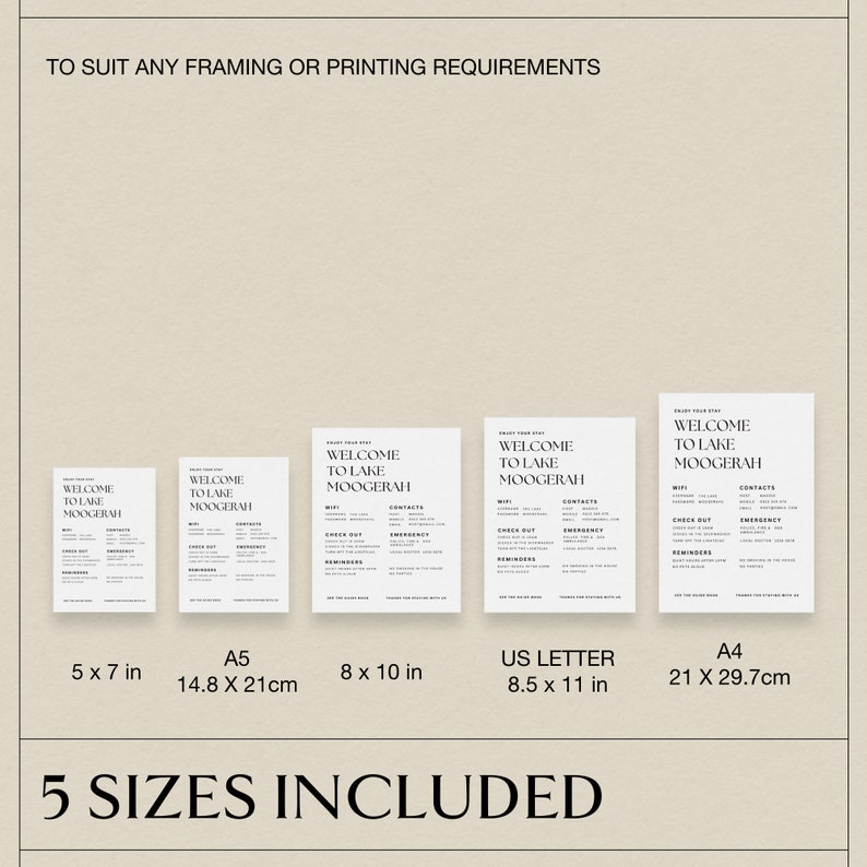 Airbnb Welcome Sign, Editable Canva Template, Printable Short Term ...