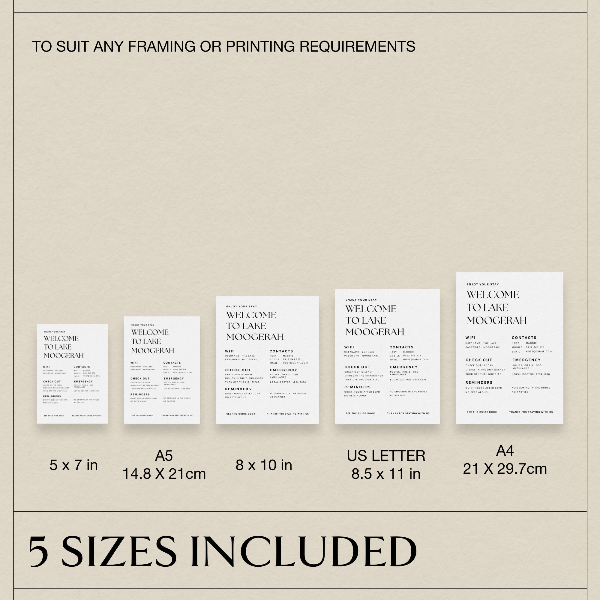 Airbnb Welcome Sign, Editable Canva Template, Printable Short Term ...