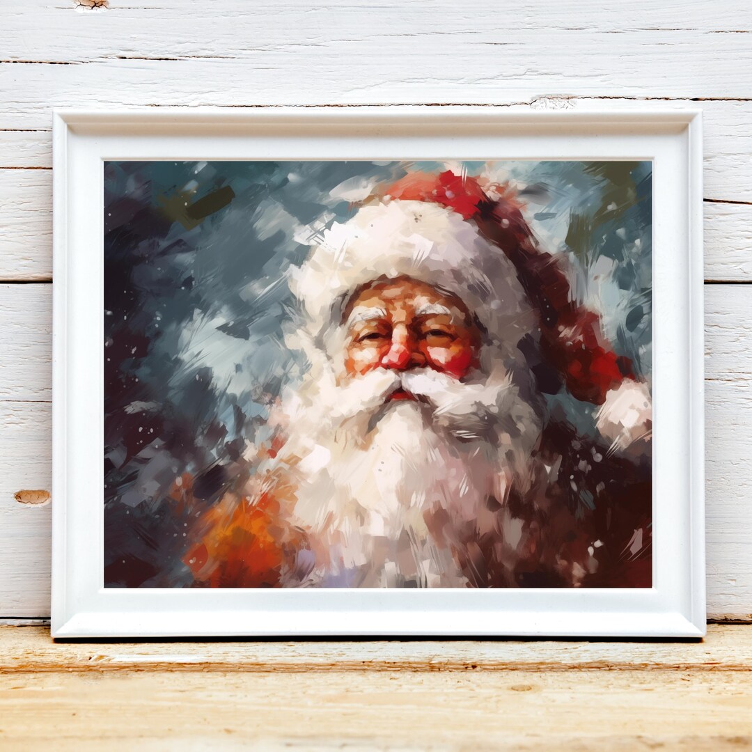 Santa Claus, Western Santa, Cowboy Santa, Retro Western Print, Western ...