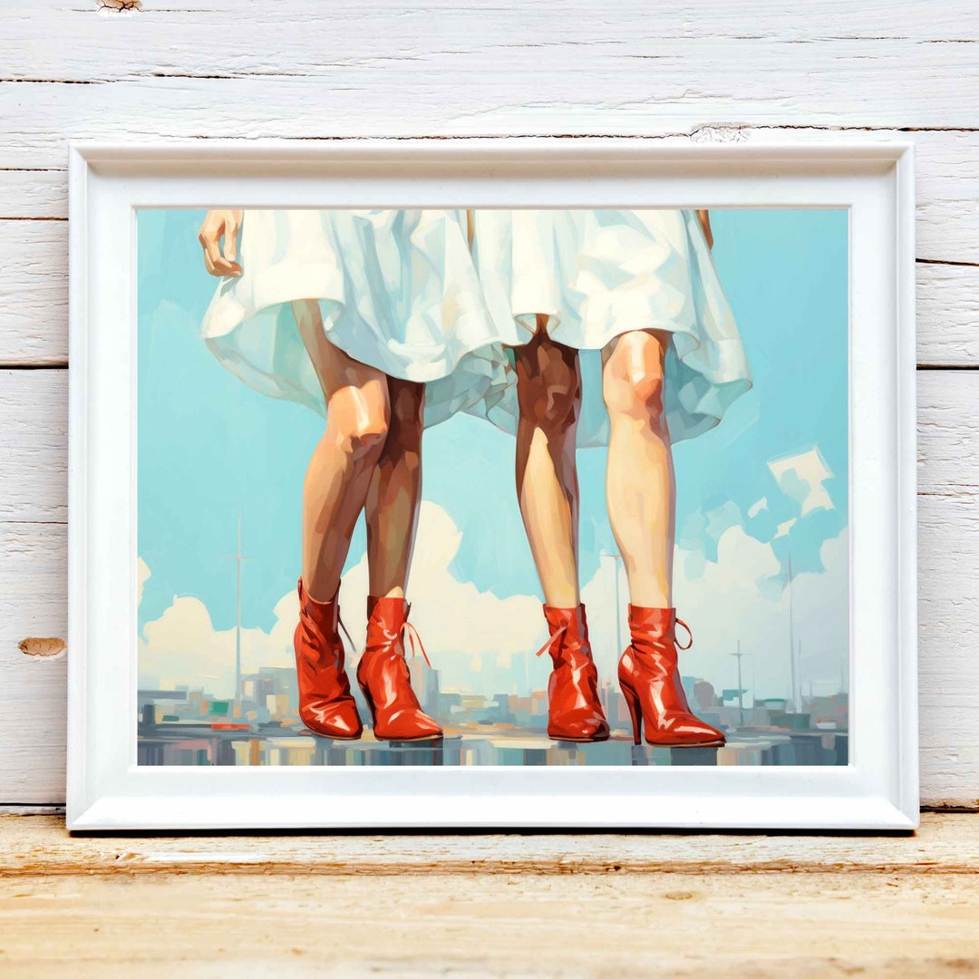 Red Cowgirl Boot Print: Retro Western Art (digital Download) - Etsy
