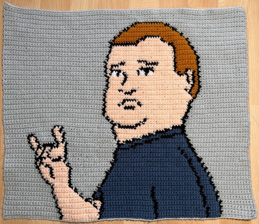DIGITAL Rock on Bobby Hill (king of the Hill) Tapestry Crochet Grid ...