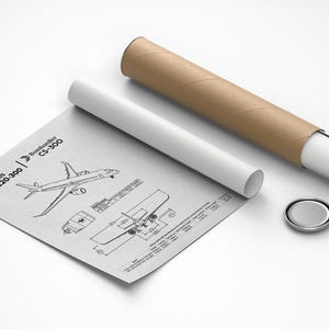 Airbus A220-300 (bombardier CS300) Blueprint Horizontal | Premium Wall ...