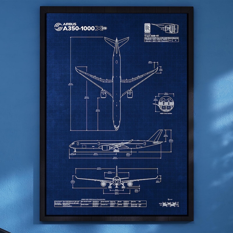 Blueprint Plane Poster - Etsy