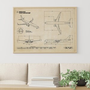 Boeing B737 MAX 10 Blueprint Poster Horizontal | Aviation Wall Art - Etsy