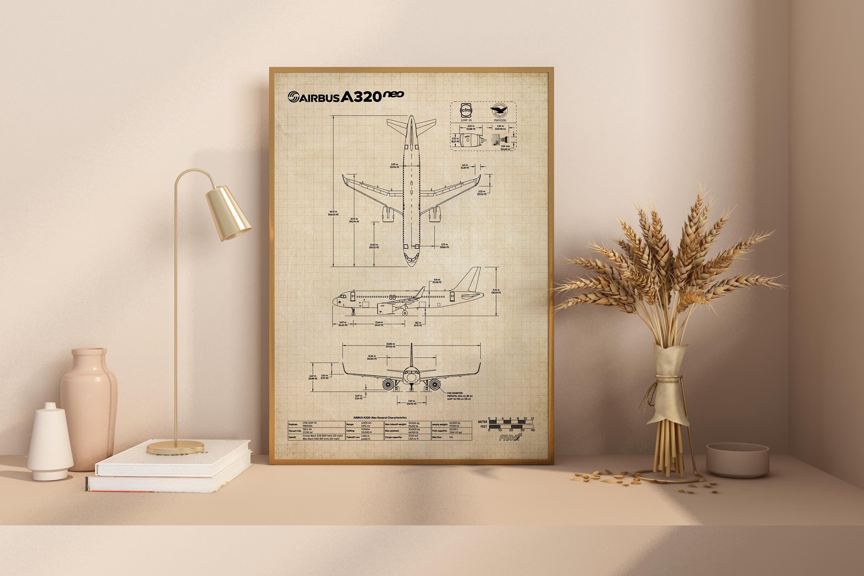 Airbus A320 Neo Vertical Blueprint Premium Matte Paper Poster - Etsy