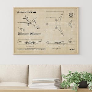 Boeing B787-10 Blueprint Poster Horizontal | Aviation Wall Art - Etsy