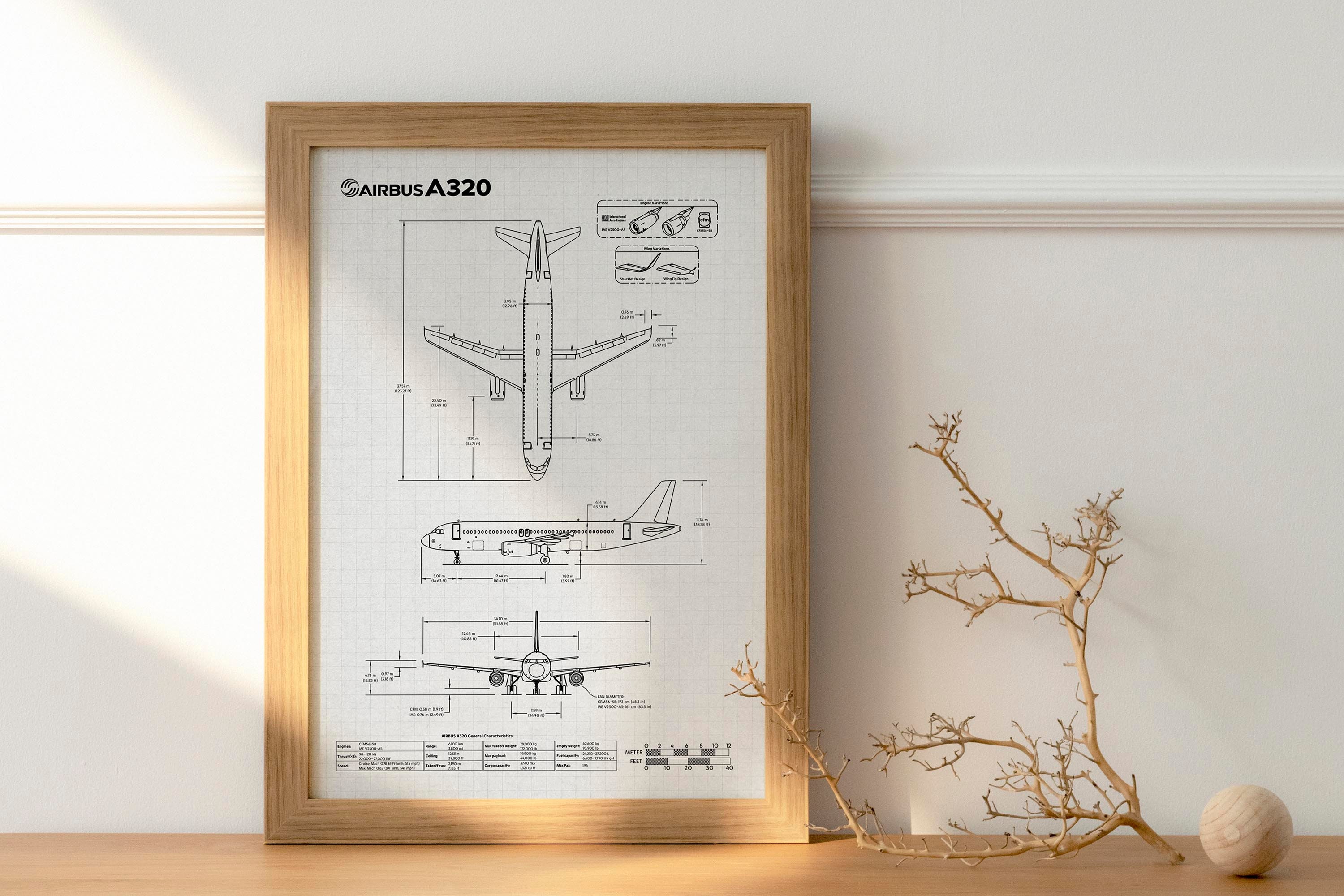 Airbus A320 Vertical Blueprint Premium Matte Paper Poster - Etsy
