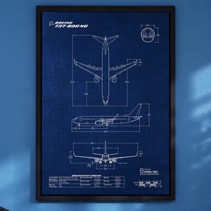 Boeing B737-800 NG Blueprint Vertical | Premium Wall Art | Aviation ...