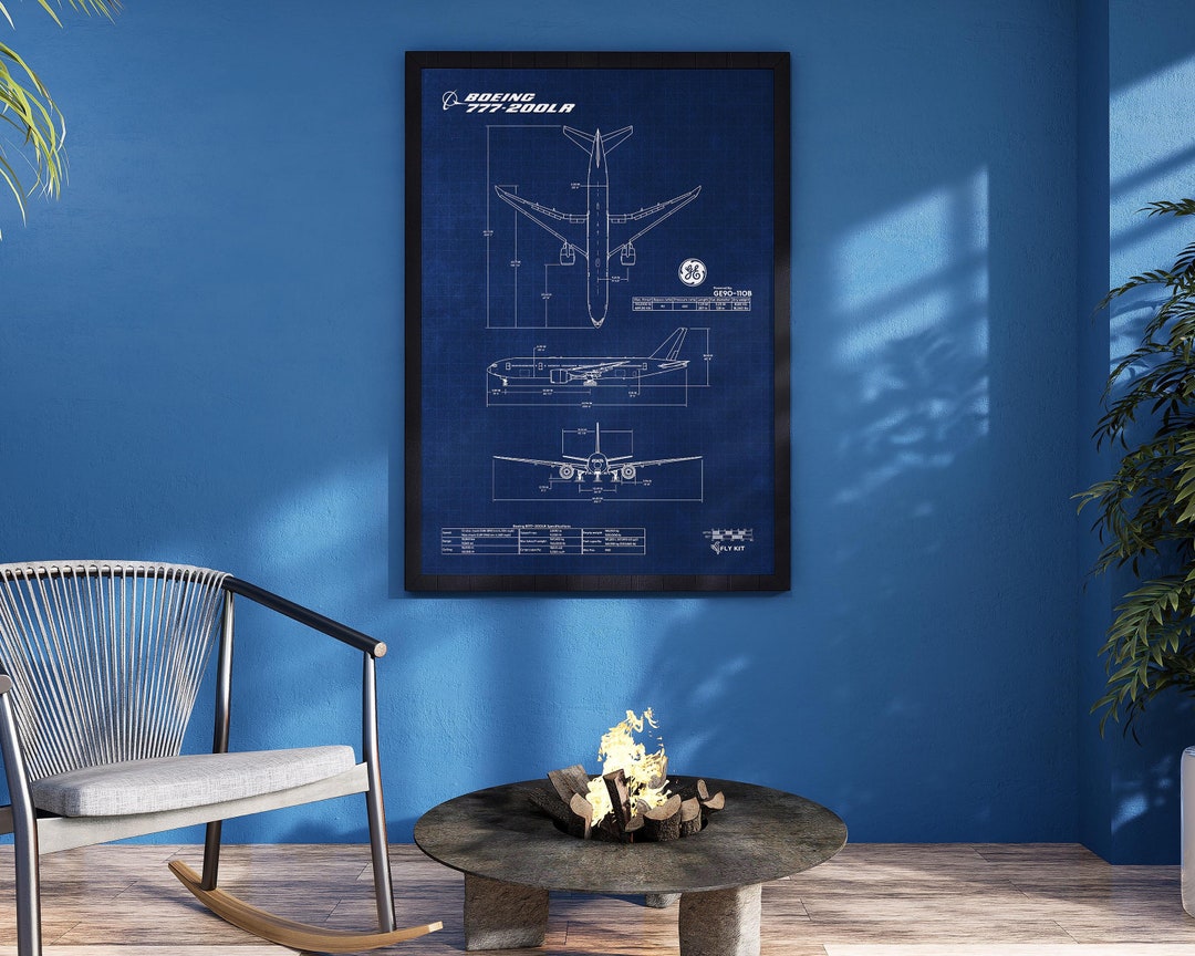 Boeing B777-200LR Vertical Blueprint Premium Matte Paper Poster - Etsy