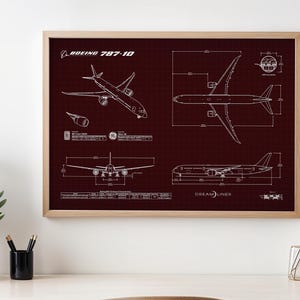Boeing B787-10 Blueprint Poster Horizontal | Aviation Wall Art - Etsy