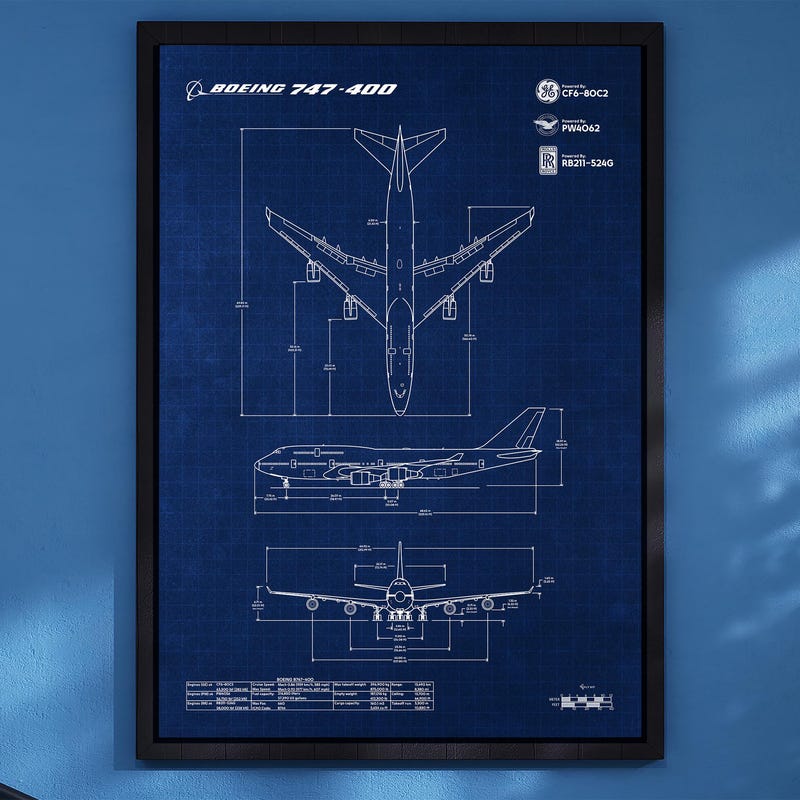 Boeing Vintage Blueprint - Etsy