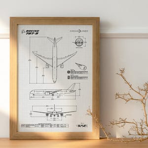 Boeing B787-9 Blueprint Poster Vertical | Aviation Wall Art - Etsy