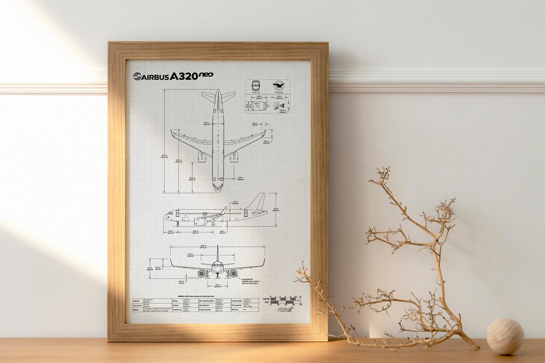 Airbus A320 Neo Vertical Blueprint Premium Matte Paper Poster - Etsy
