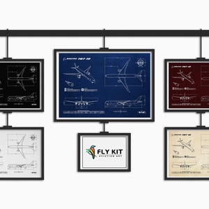 Boeing B787-10 Blueprint Poster Horizontal | Aviation Wall Art - Etsy