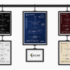 Embraer E195-E2 ERJ-195 E2 Premium Vertical Poster Aviation Wall Art ...