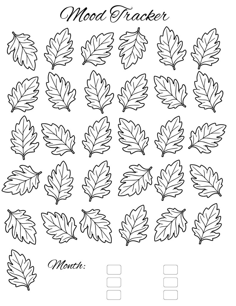 Digital Mood Tracker, Printable Mood Tracker, Colorable Mood Tracker - Etsy