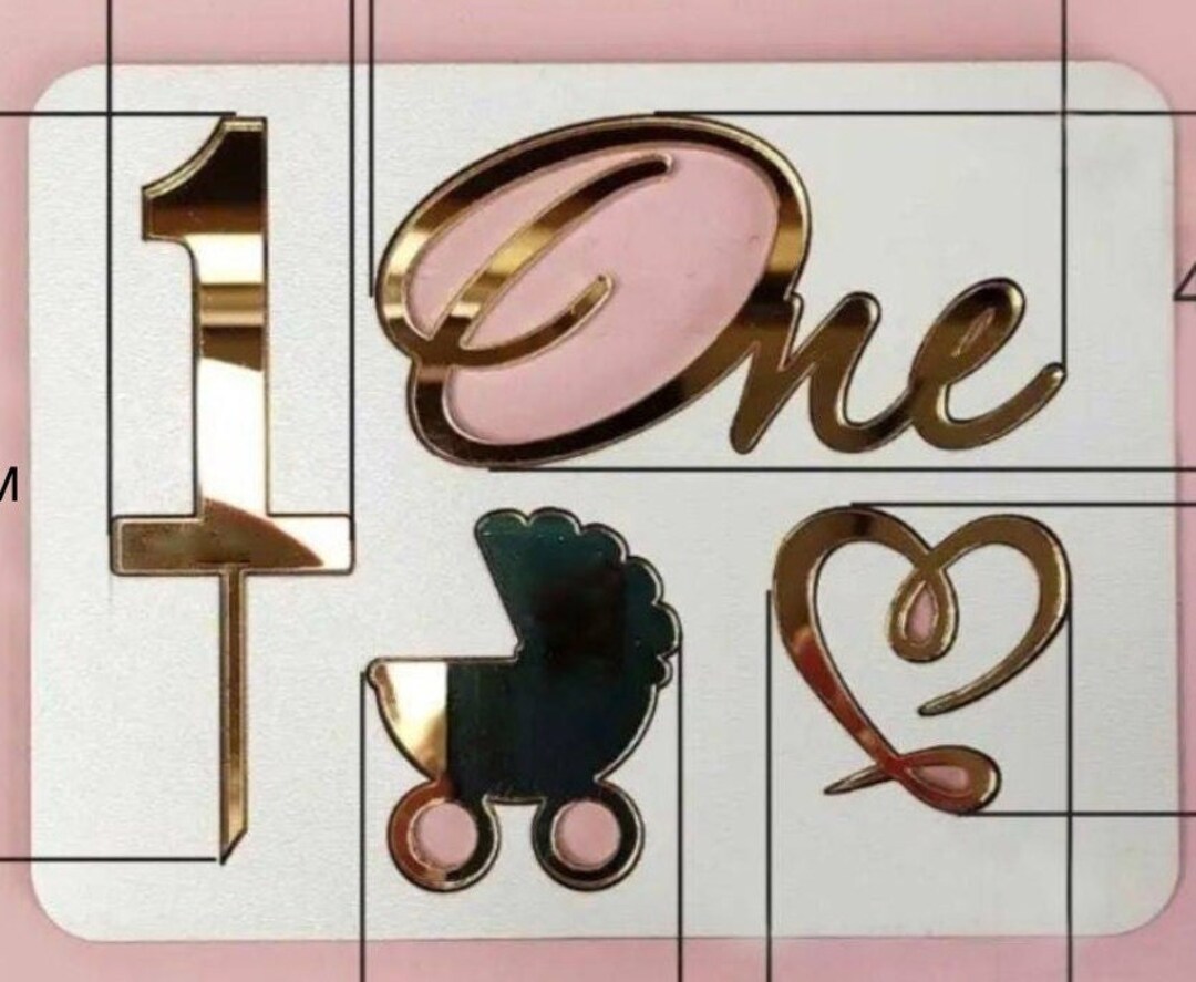 One Cake Topper First Birthday Acrylic Topper Onederland Topper First ...