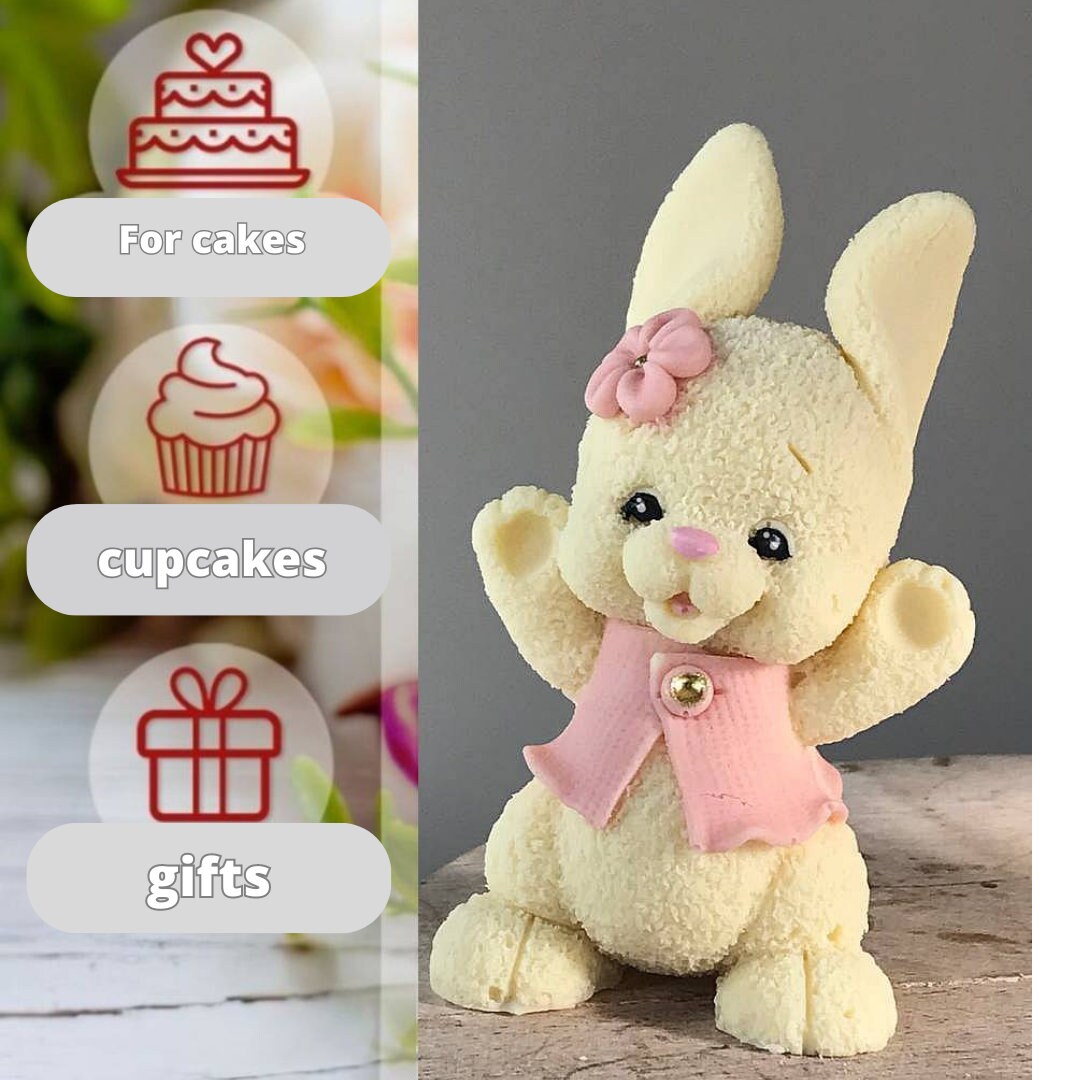 Bunny Edible Cake Topper Figurine Easter Bunny Baby Shower Cake ...