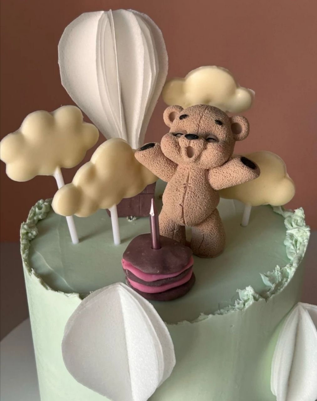 Bear Cake Topper Chocolate Cake Topper Teddy Bear Cake Decoration Baby ...