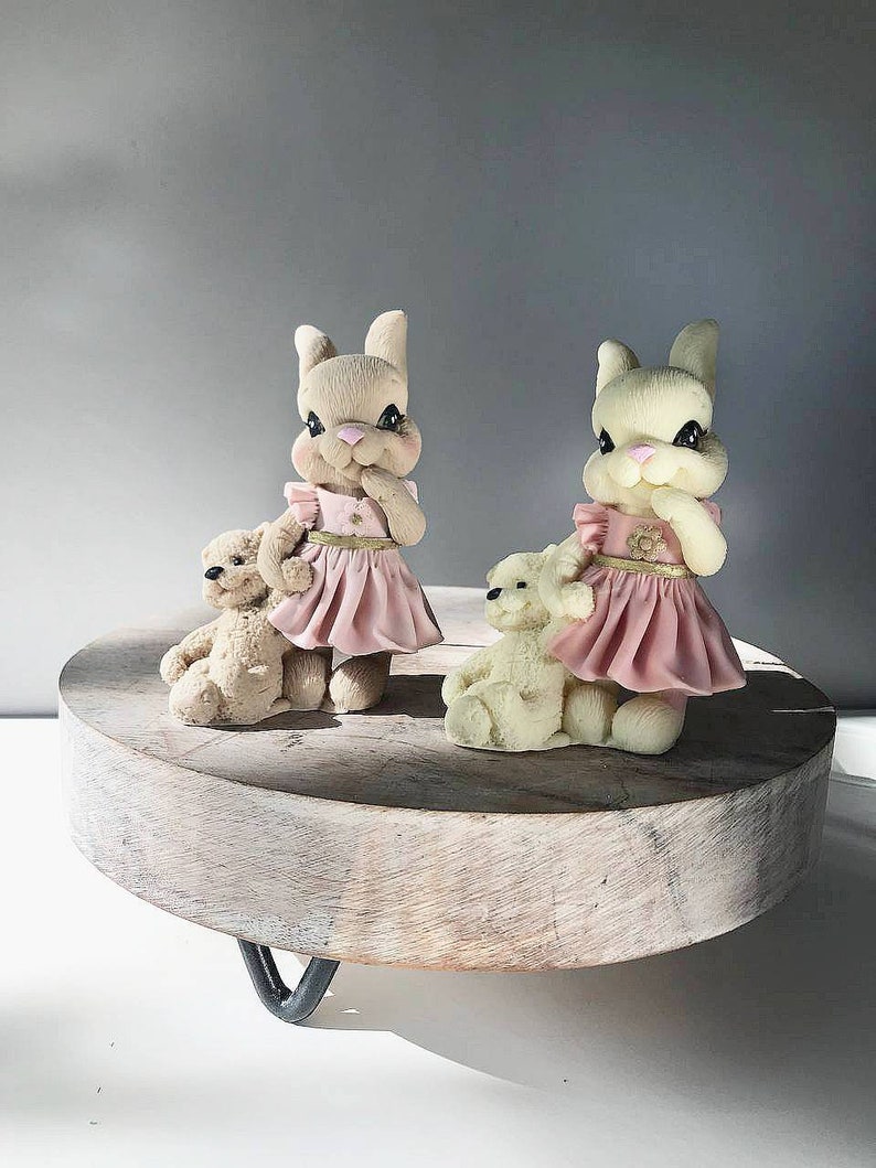 Edible Chocolate Cute Bunny Cake Topper First Birthday Baby Shower ...