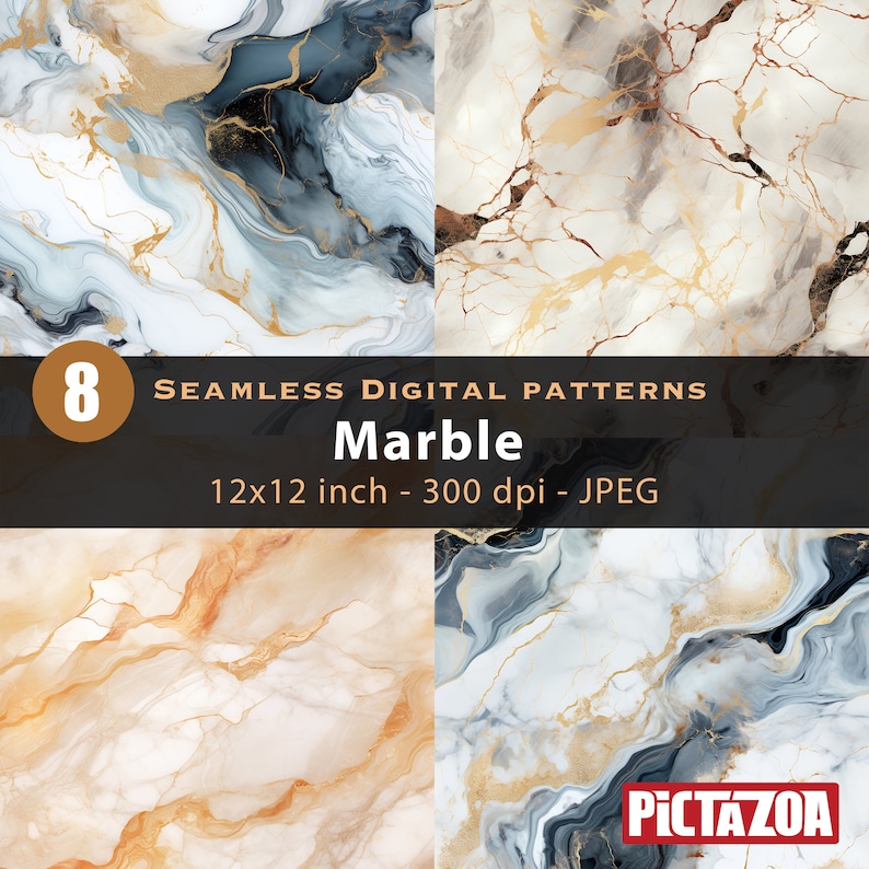 Marble Slab Seamless Digital Patterns, 8 Assorted Hyper-realistic ...