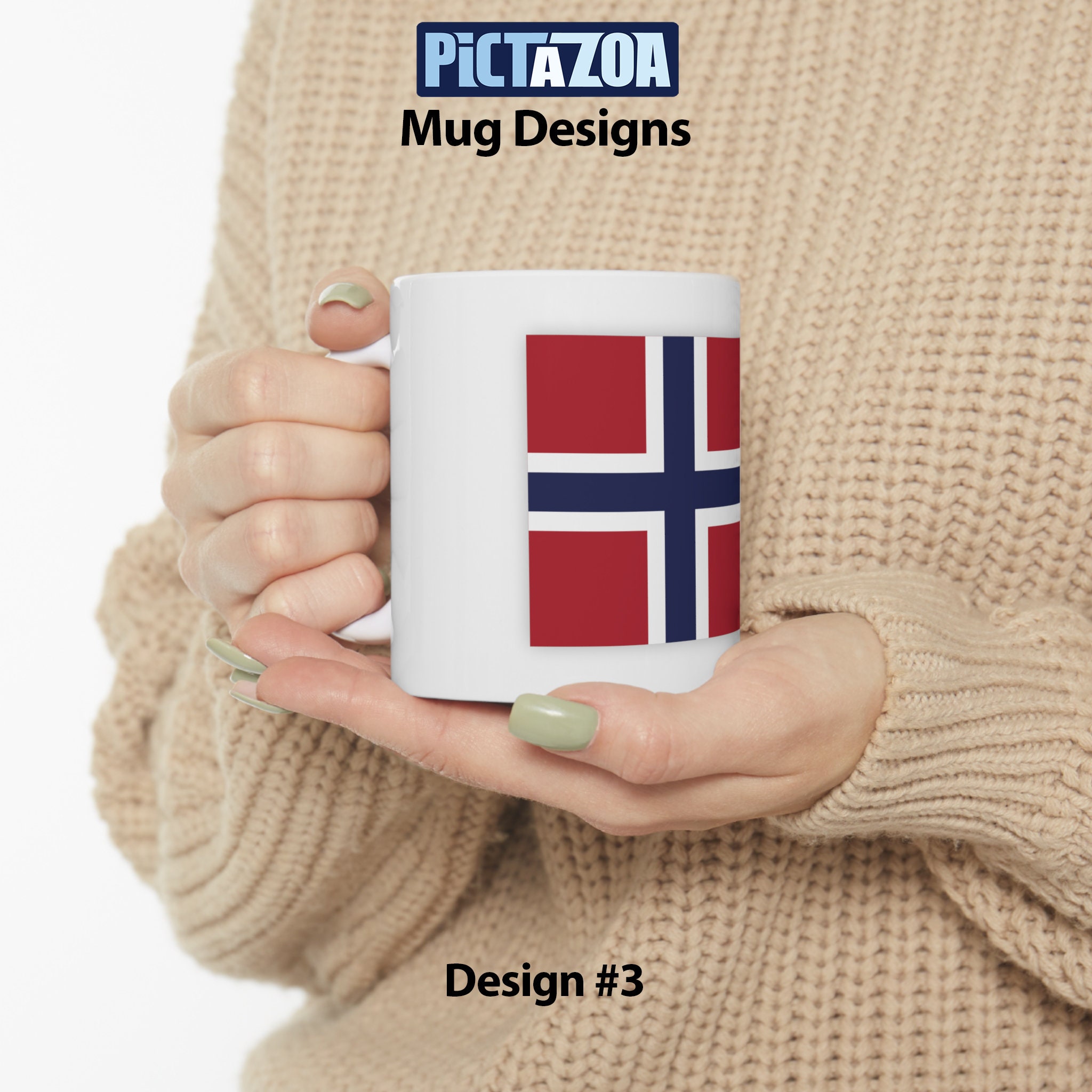 National Flag Mugs - Finland, Denmark, Norway, Sweden, Ceramic 11 Oz ...