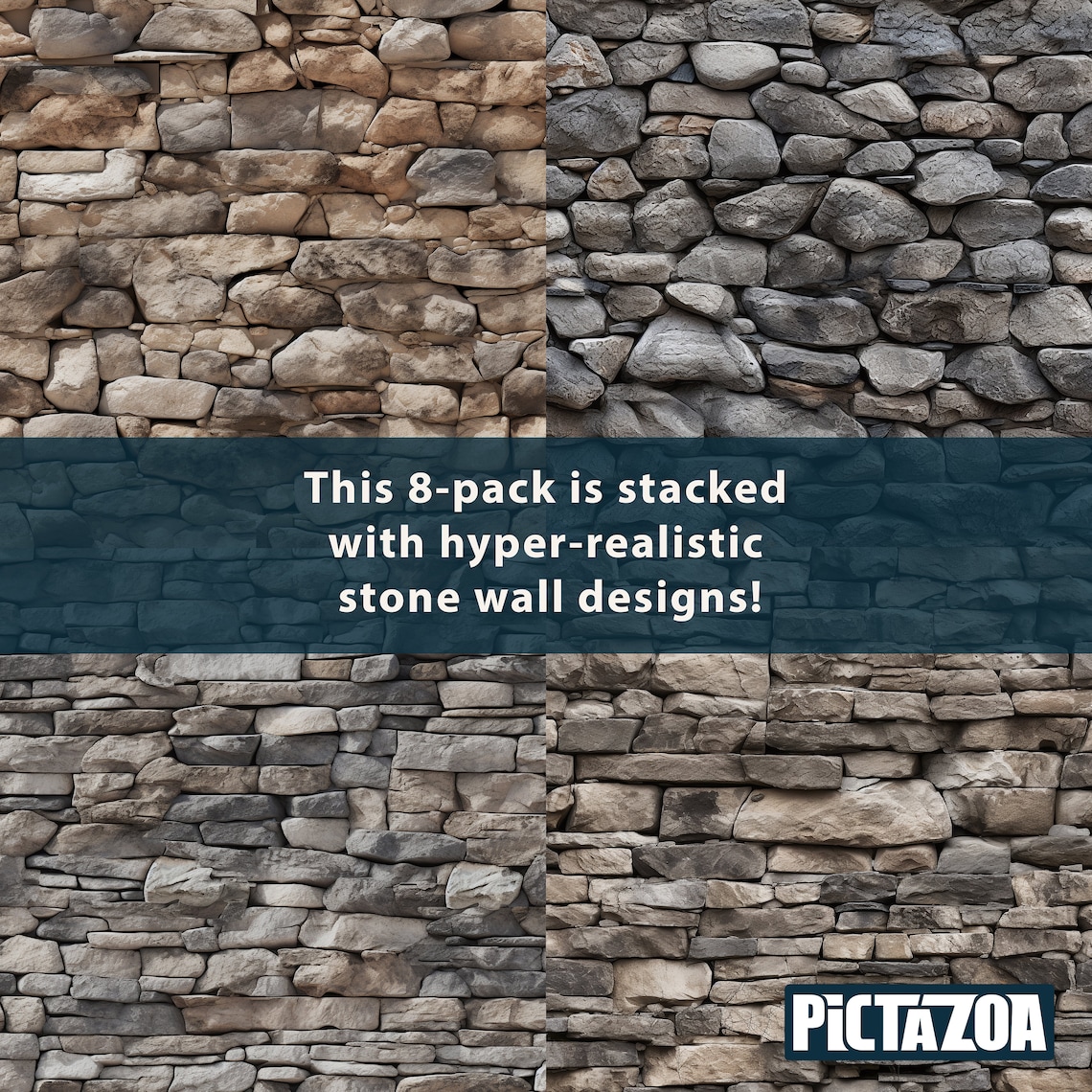 Stone Walls Seamless Digital Patterns 8 Assorted - Etsy
