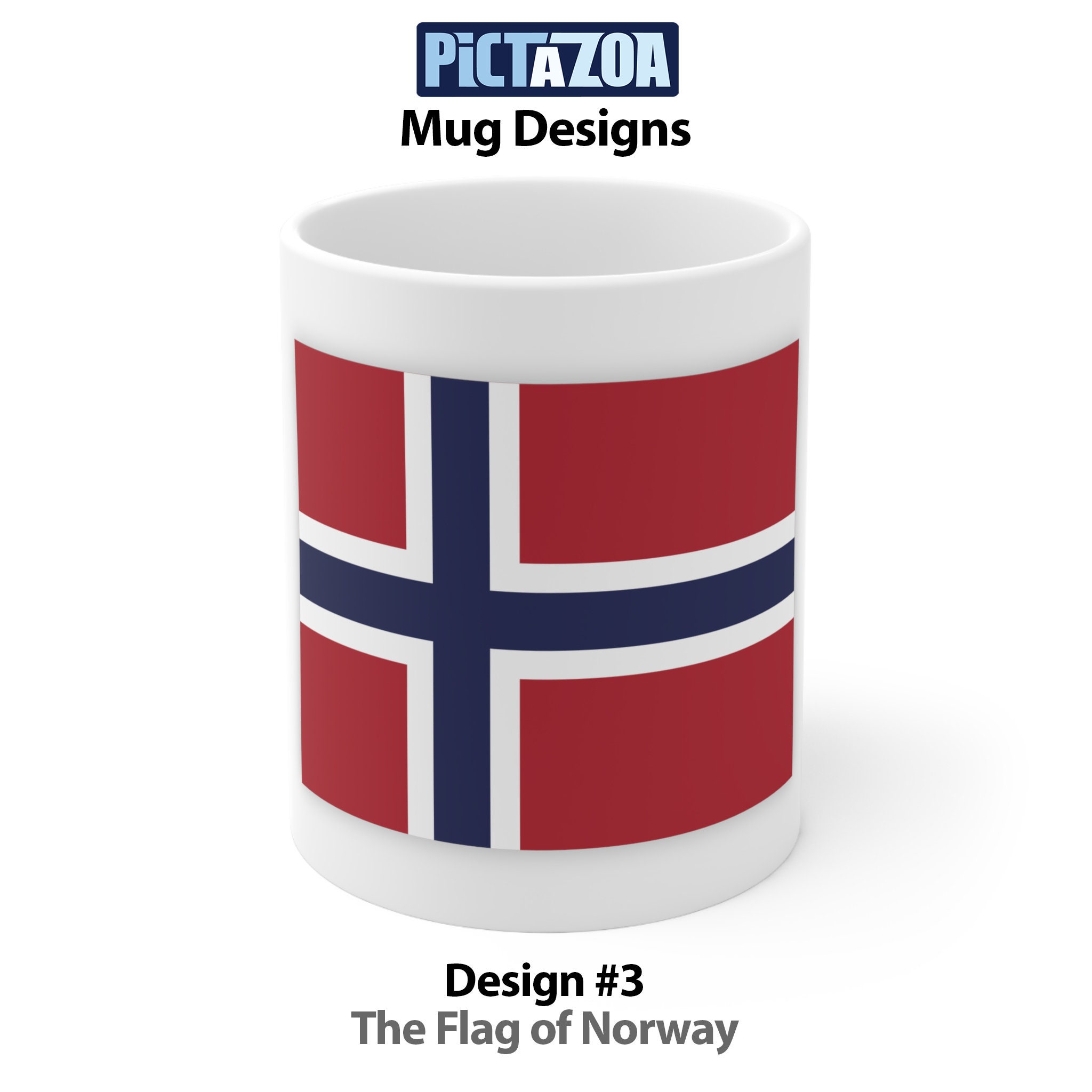 National Flag Mugs - Finland, Denmark, Norway, Sweden, Ceramic 11 Oz ...