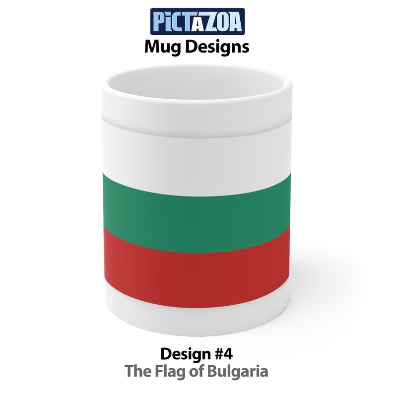 National Flag Mugs - Lithuania, Switzerland, Austria, Bulgaria, Ceramic ...