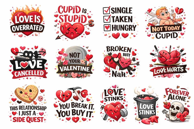 75 Valentine's Day PNG Bundle, Kawaii Designs (commercial Use) - Etsy