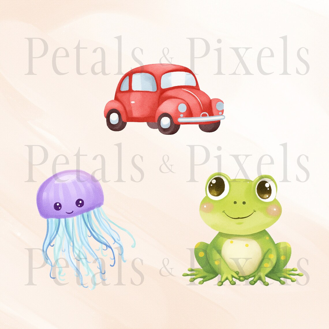 Counting Objects Clipart, Watercolor, Numbers for Kids, Design Elements ...