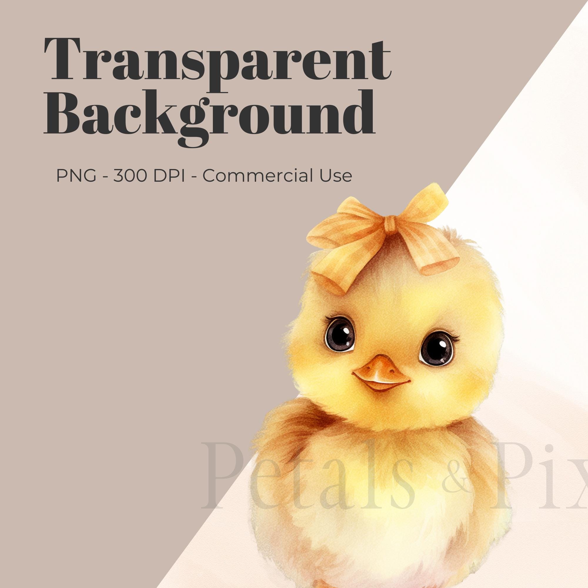 Cute Easter Chick Clipart, Watercolor Clipart, Baby Chicken Clipart ...