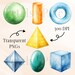 3D Geometric Shapes Clipart, Watercolor, 3D Shapes for Kids, Design ...