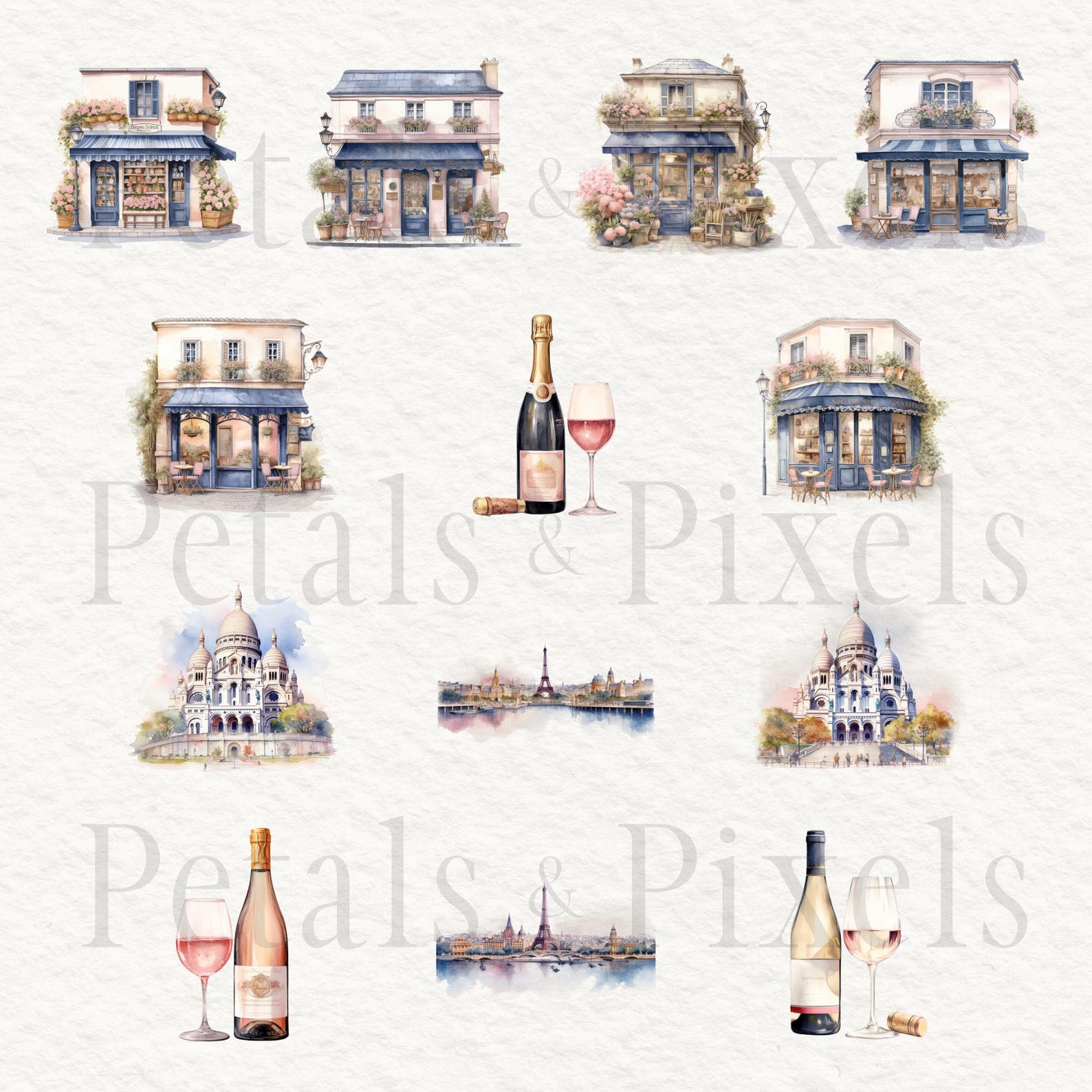 Watercolor Paris Clipart Set, French Fashion Graphics (PNG, 300 DPI) - Etsy