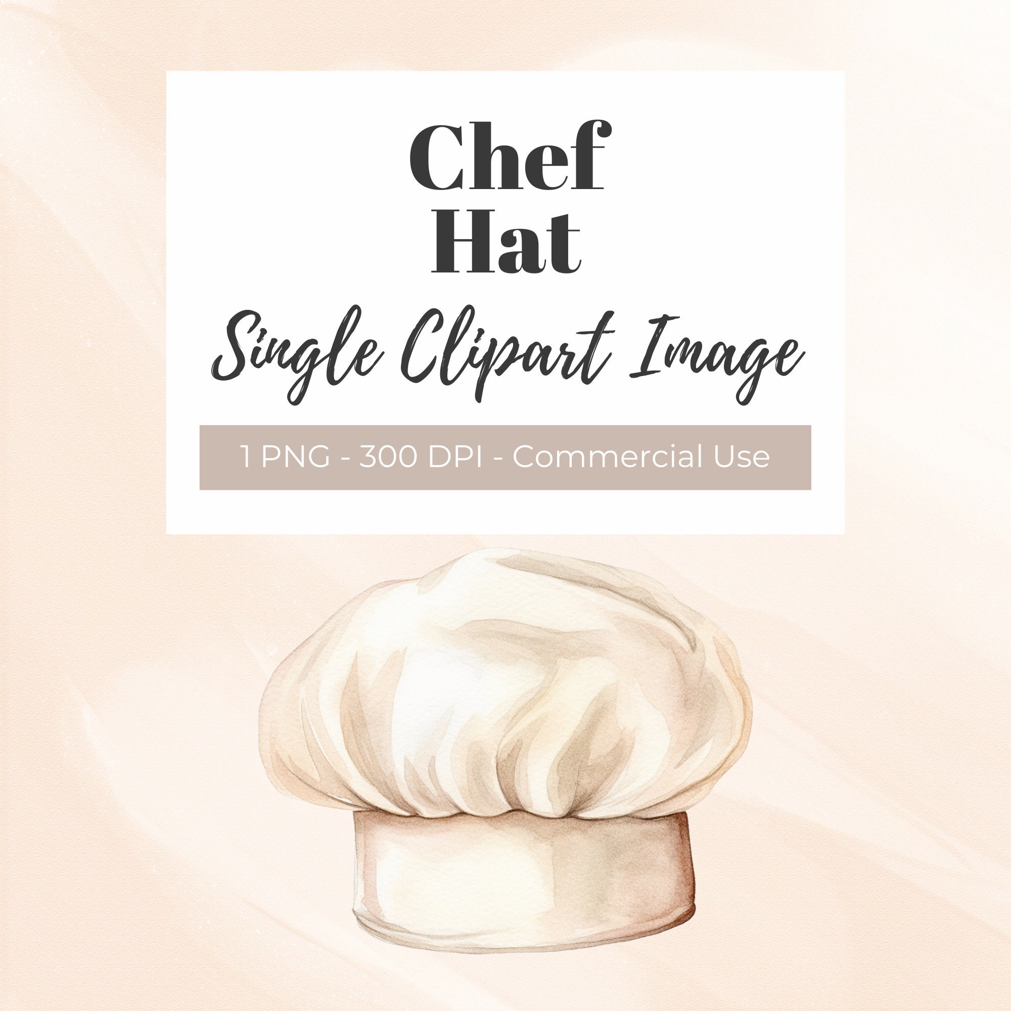 Watercolor Chef Hat Clipart, Kitchen Bakery Graphics (digital Download ...