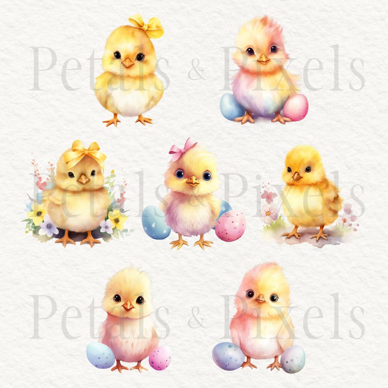 Watercolor Easter Chick Clipart, Nursery Art Graphics (digital Download ...