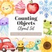 Counting Objects Clipart, Watercolor, Numbers for Kids, Design Elements ...