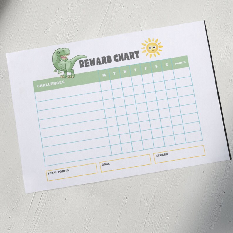 Kids Reward Chart Poster - Download and Print! - Etsy