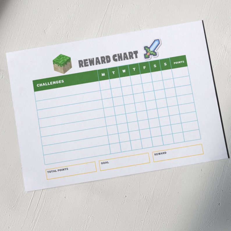 Kids Reward Chart Poster - Download and Print! - Etsy