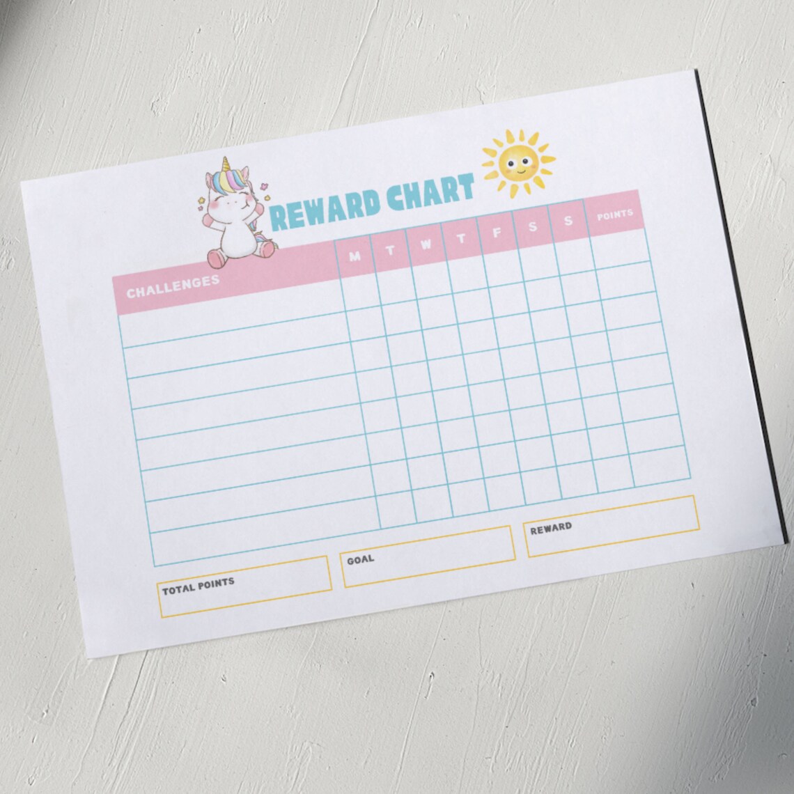 Kids Reward Chart Poster - Download and Print! - Etsy