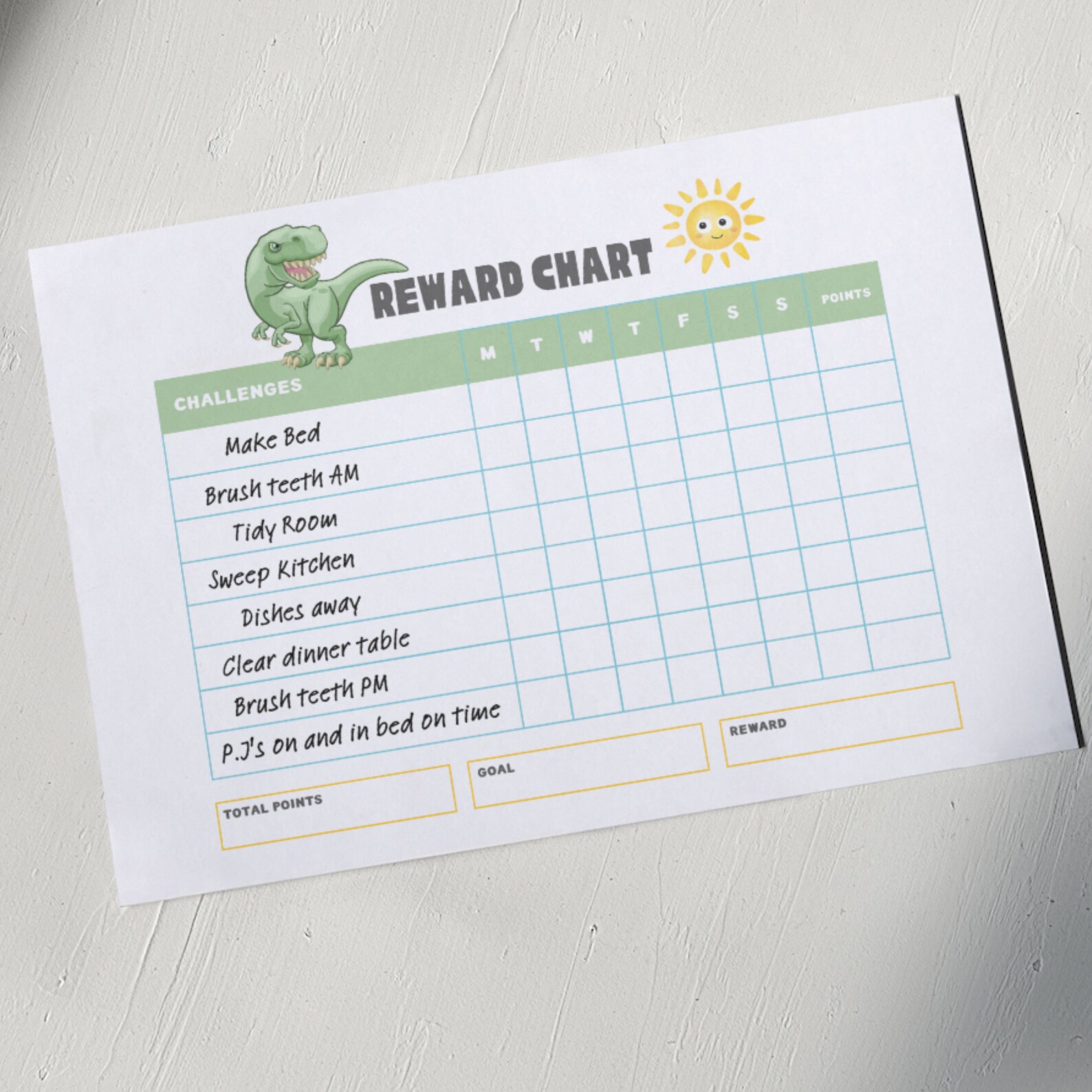 Kids Reward Chart Poster - Download and Print! - Etsy